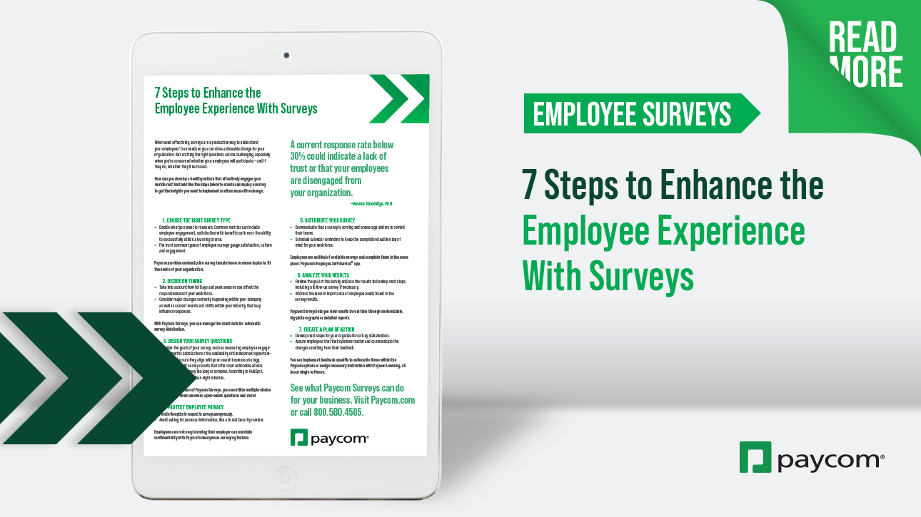 7 Steps to Enhance the Employee Experience With Surveys | Paycom