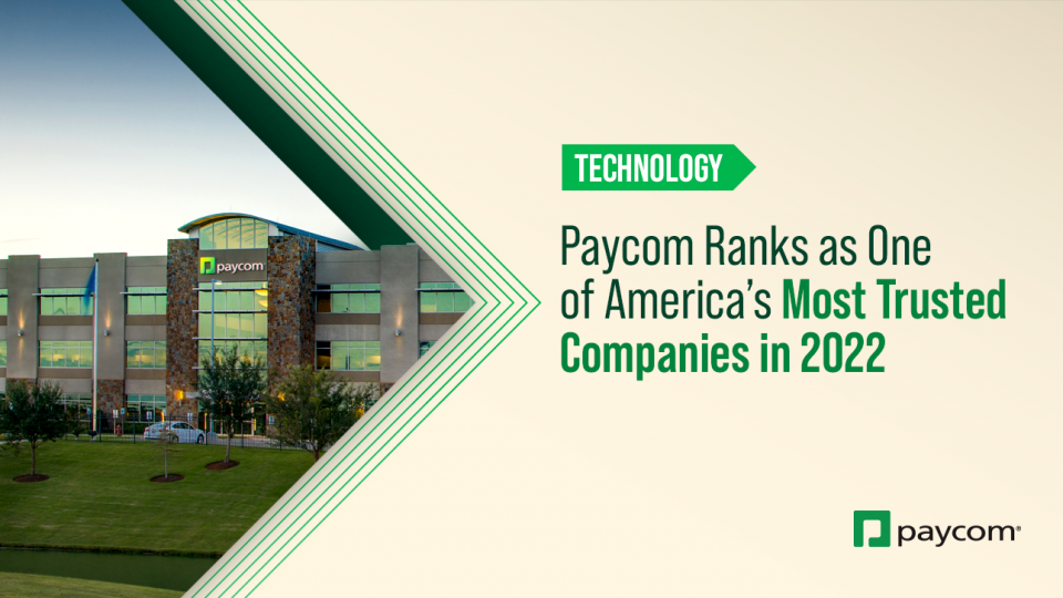 Paycom Ranks as One of America’s Most Trusted Companies in 2022 ...